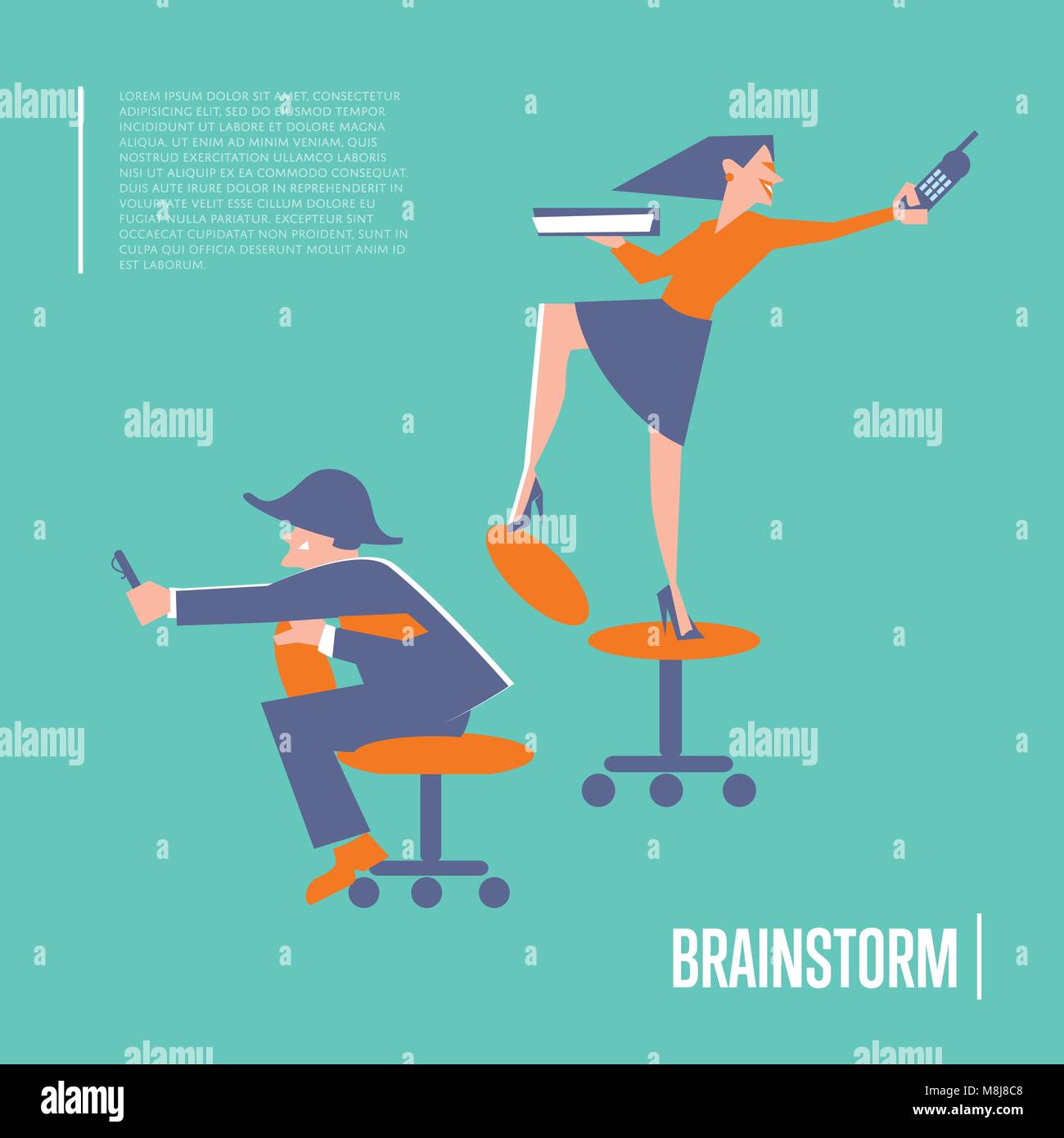 Business man thinking corporate Stock Vector Images - Alamy