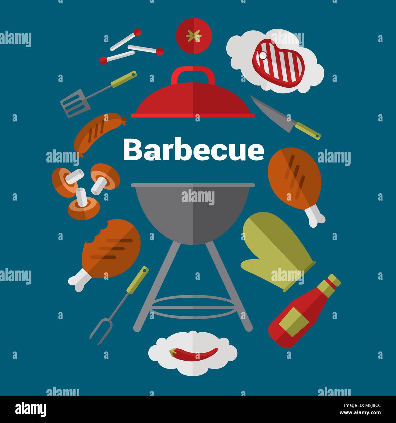 Barbecue grill card, design template Stock Vector Image & Art - Alamy