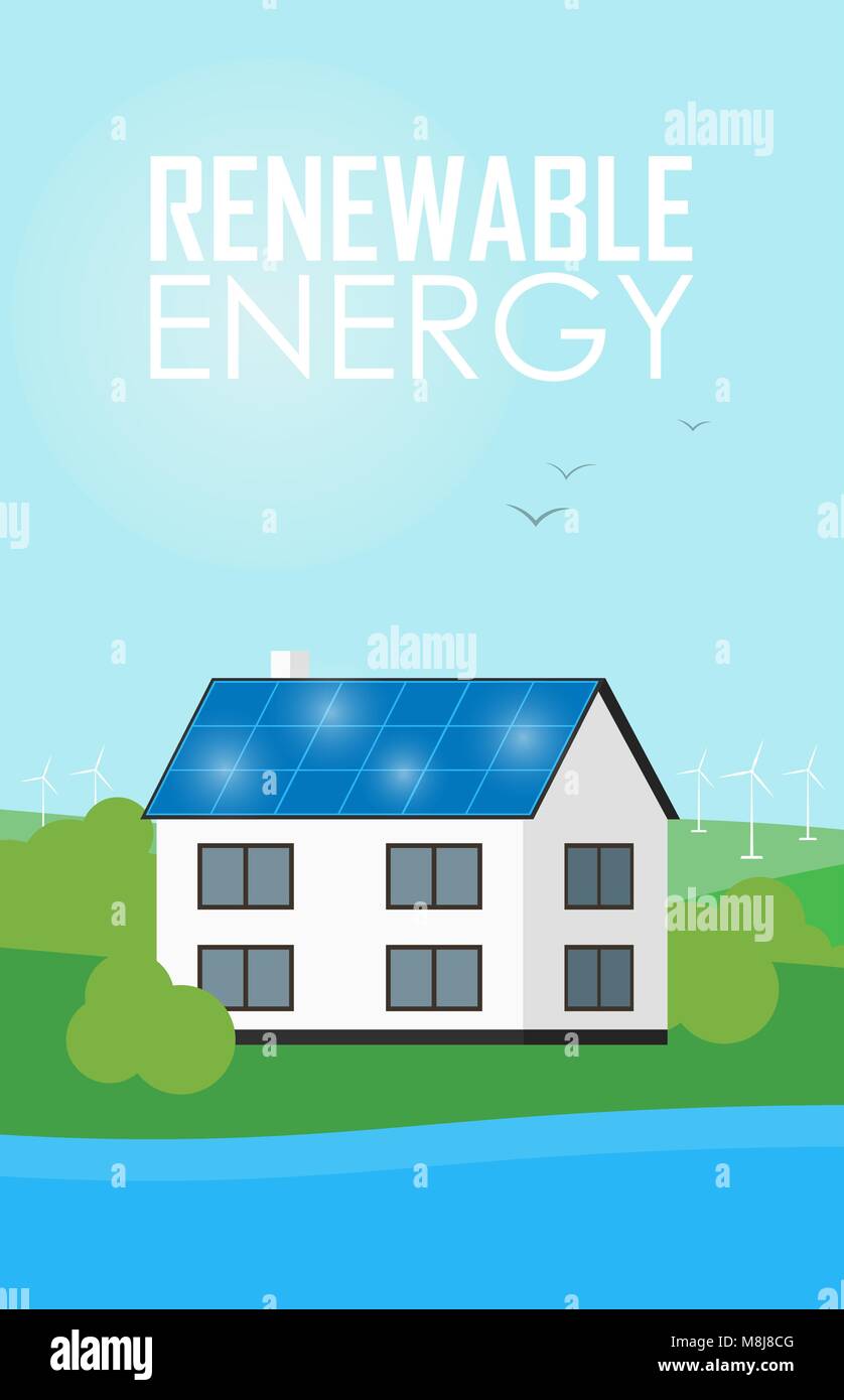 Solar power station on house Stock Vector Images - Alamy