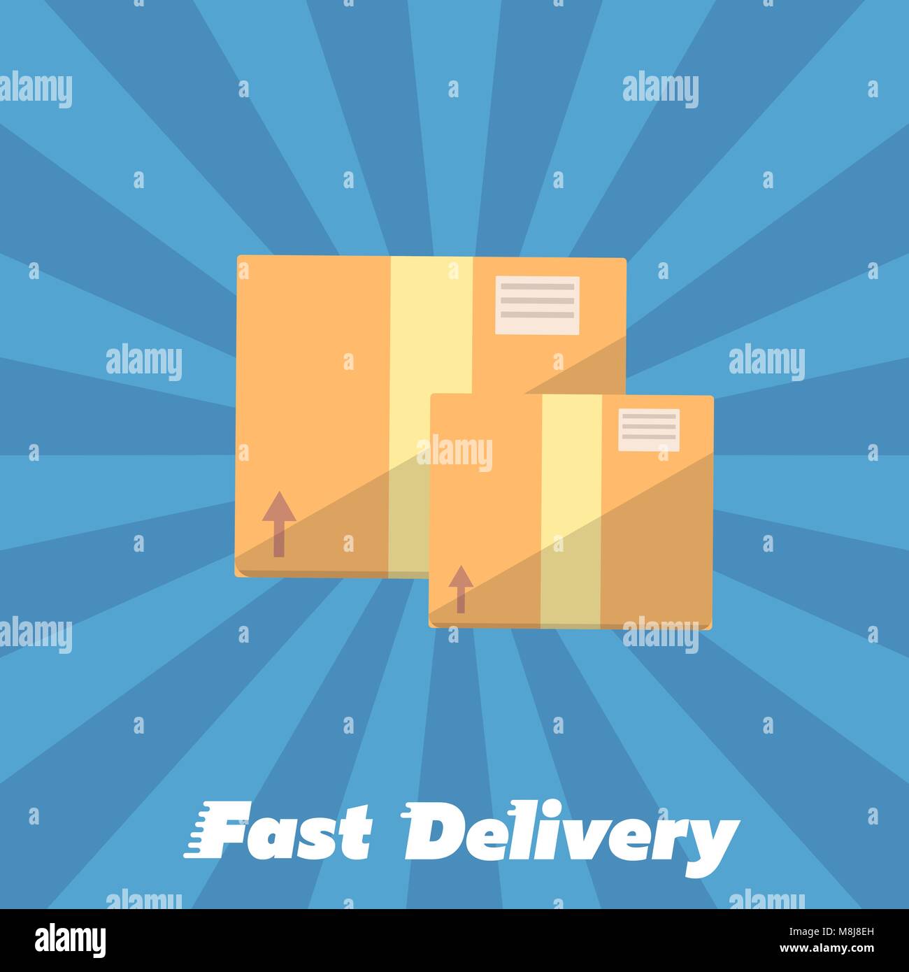 Fast delivery banner. Cardboard boxes symbol Stock Vector Image & Art ...
