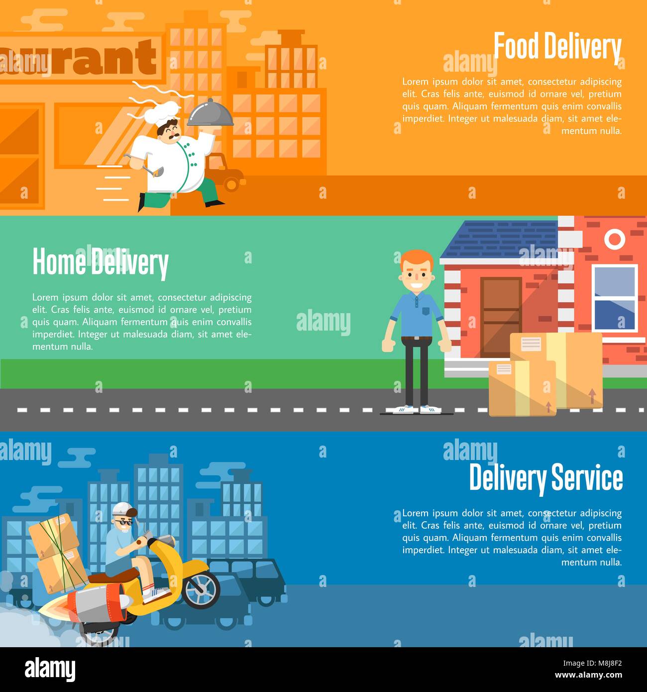 Food delivery space Stock Vector Images - Alamy