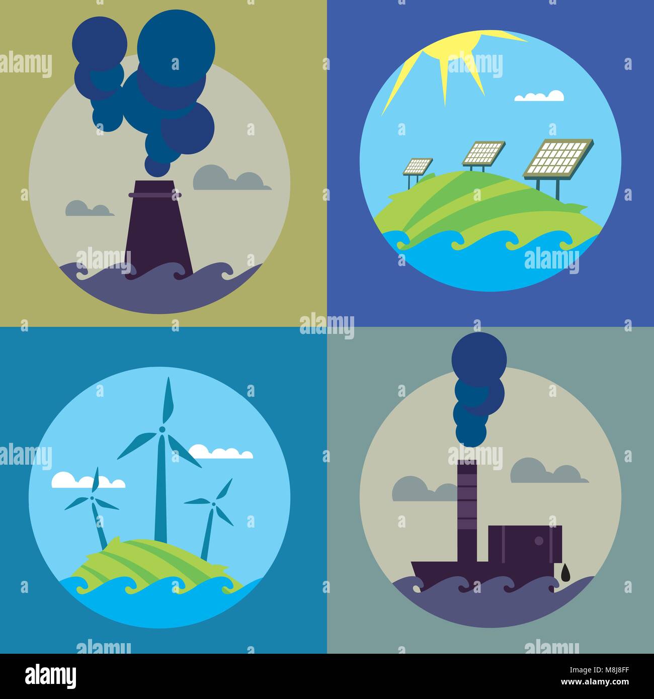 Eco energy and air pollution banners set Stock Vector Image & Art - Alamy