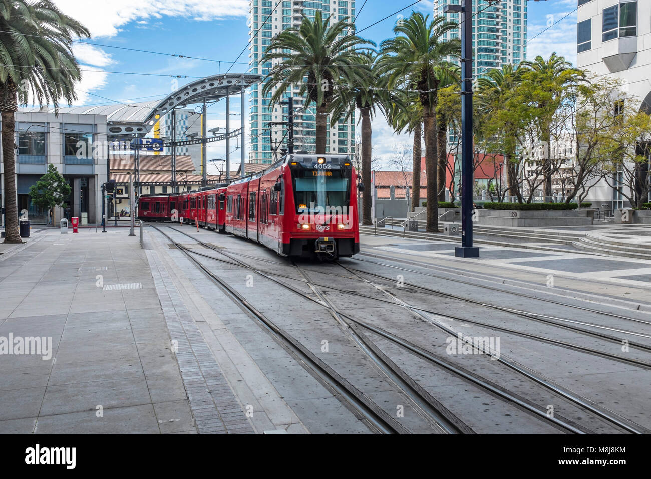 SAN DIEGO, CALIFORNIA, USA - Red Trolley train of the San Diego ...