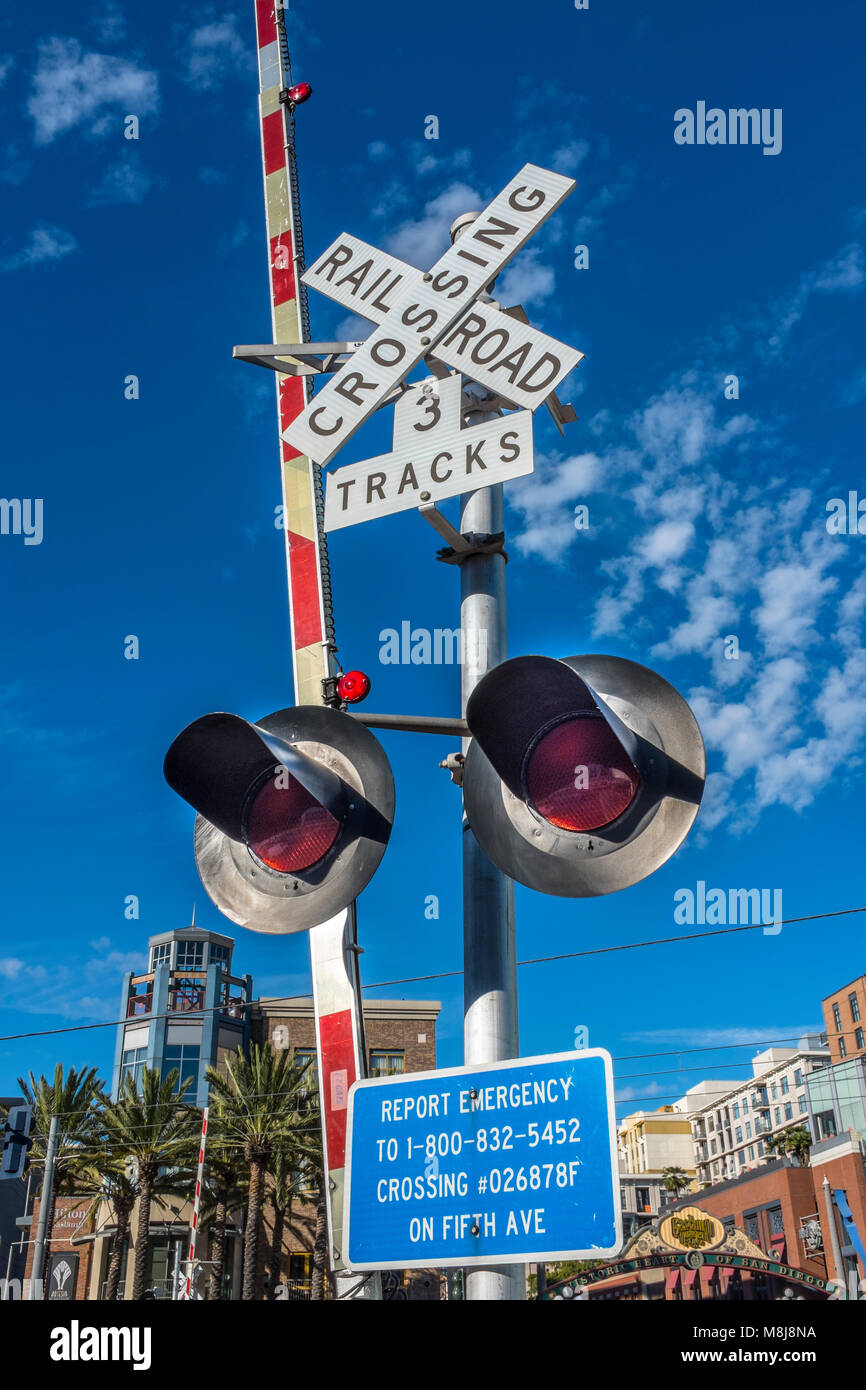 Railroad Crossing Lights Usa High Resolution Stock Photography and ...
