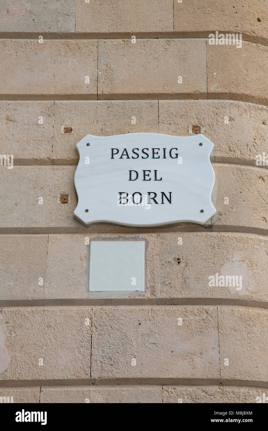 Passeig del Born Street Sign, Palma, Majorca, Spain Stock Photo - Alamy
