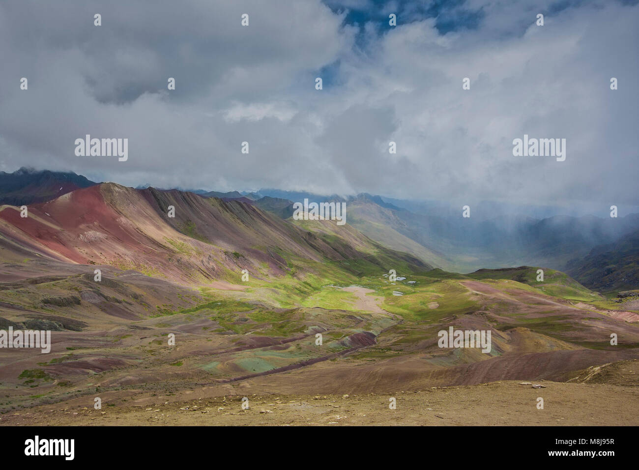 breathtaking view of the peruvian andes landscape on the way up to the ...