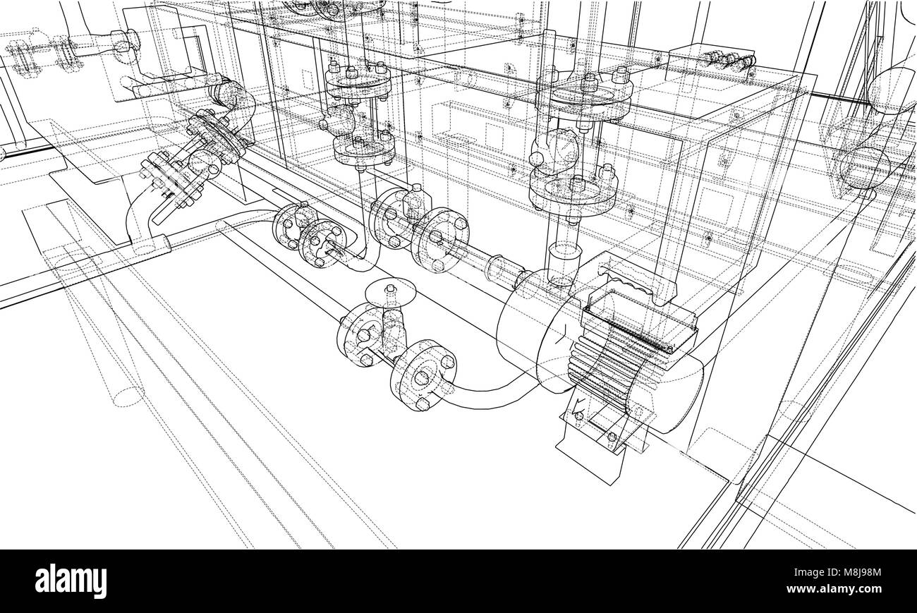 Sketch industrial equipment. Vector Stock Vector Image & Art - Alamy