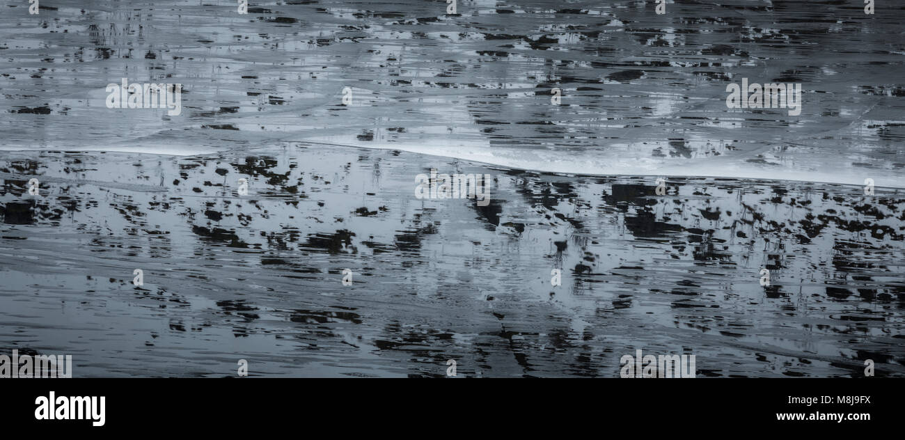 Ice Details, Frozen Lake, Storvatnet, Nusfjord, Lofoten, Norway Stock ...