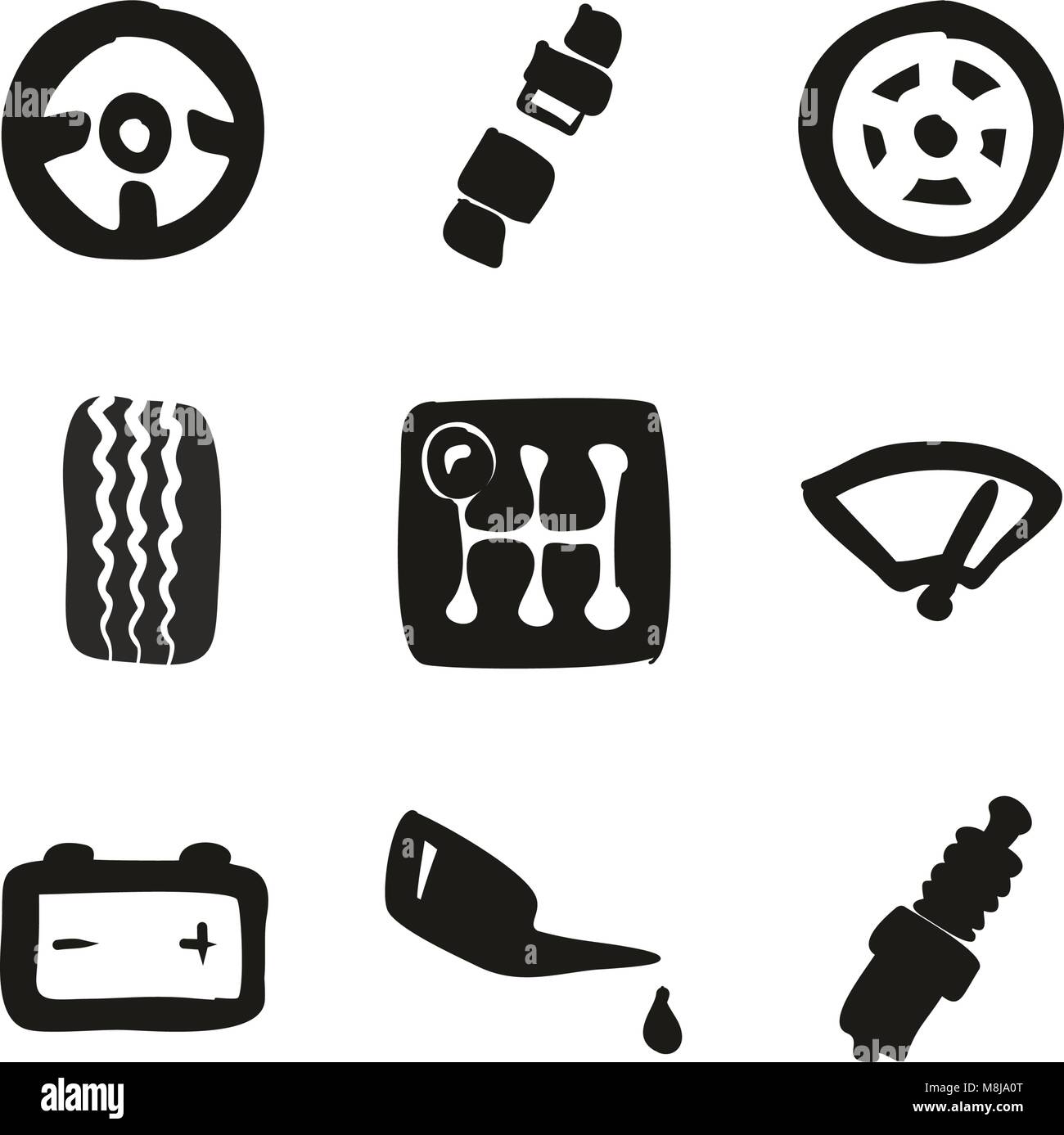 Car Mechanic Icons Freehand Fill Stock Vector Image & Art - Alamy