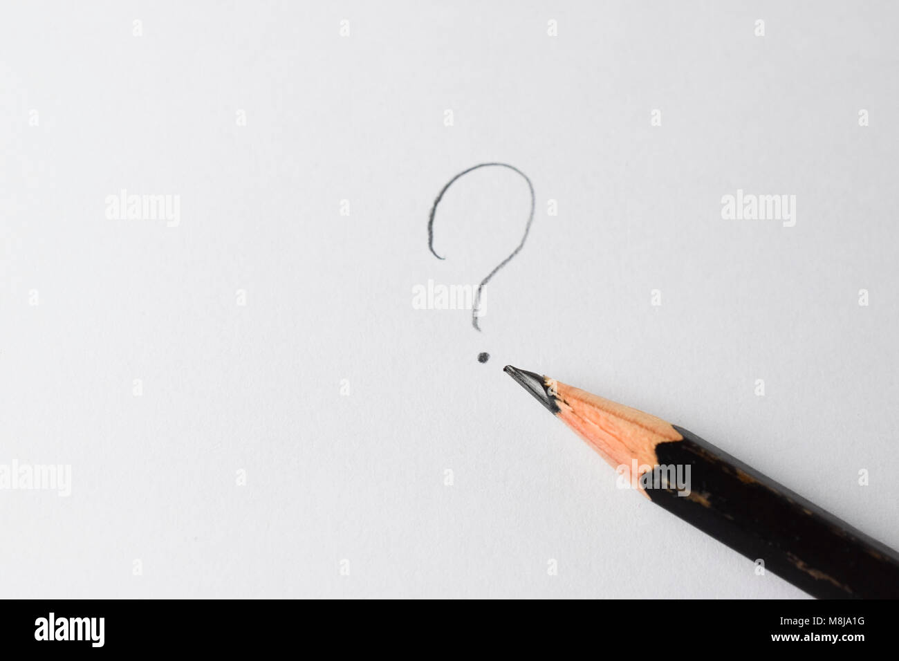 Question Mark with Graphite Pencil - close-up Stock Photo - Alamy