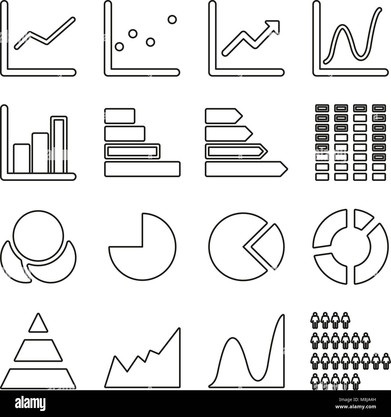 Charts Icons Thin Line Vector Illustration Set Stock Vector Image & Art ...
