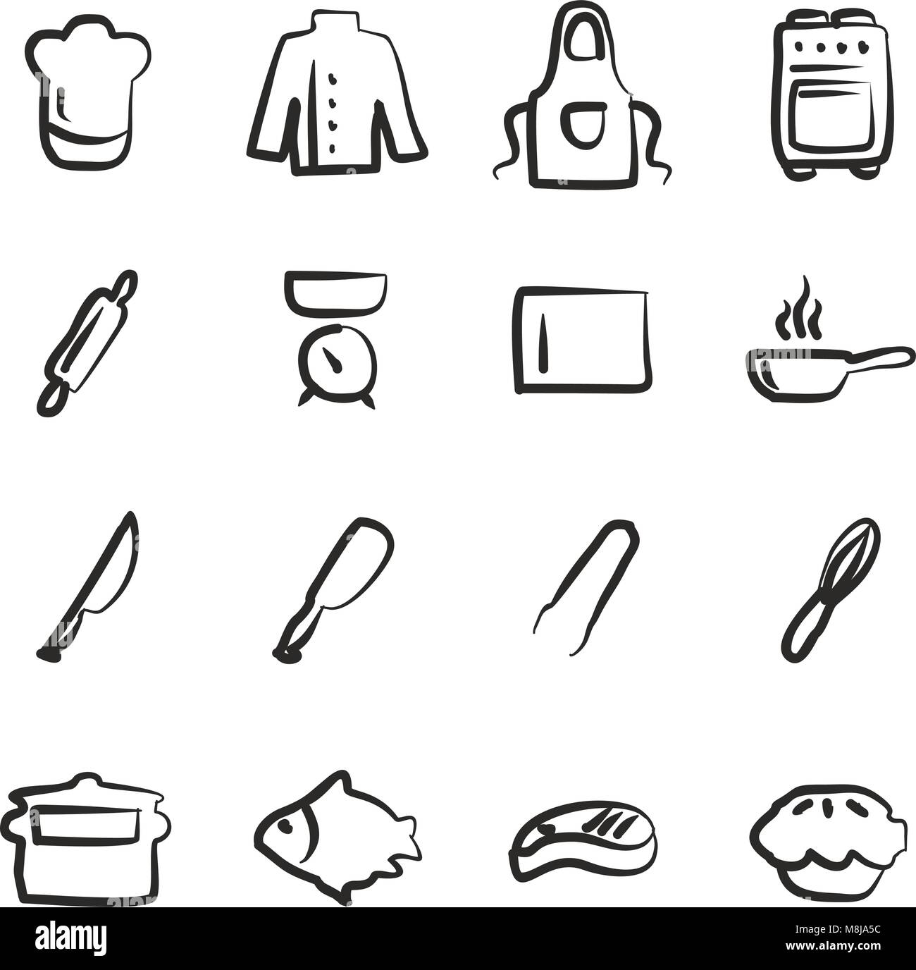 Chef Icons Freehand Stock Vector Image & Art - Alamy