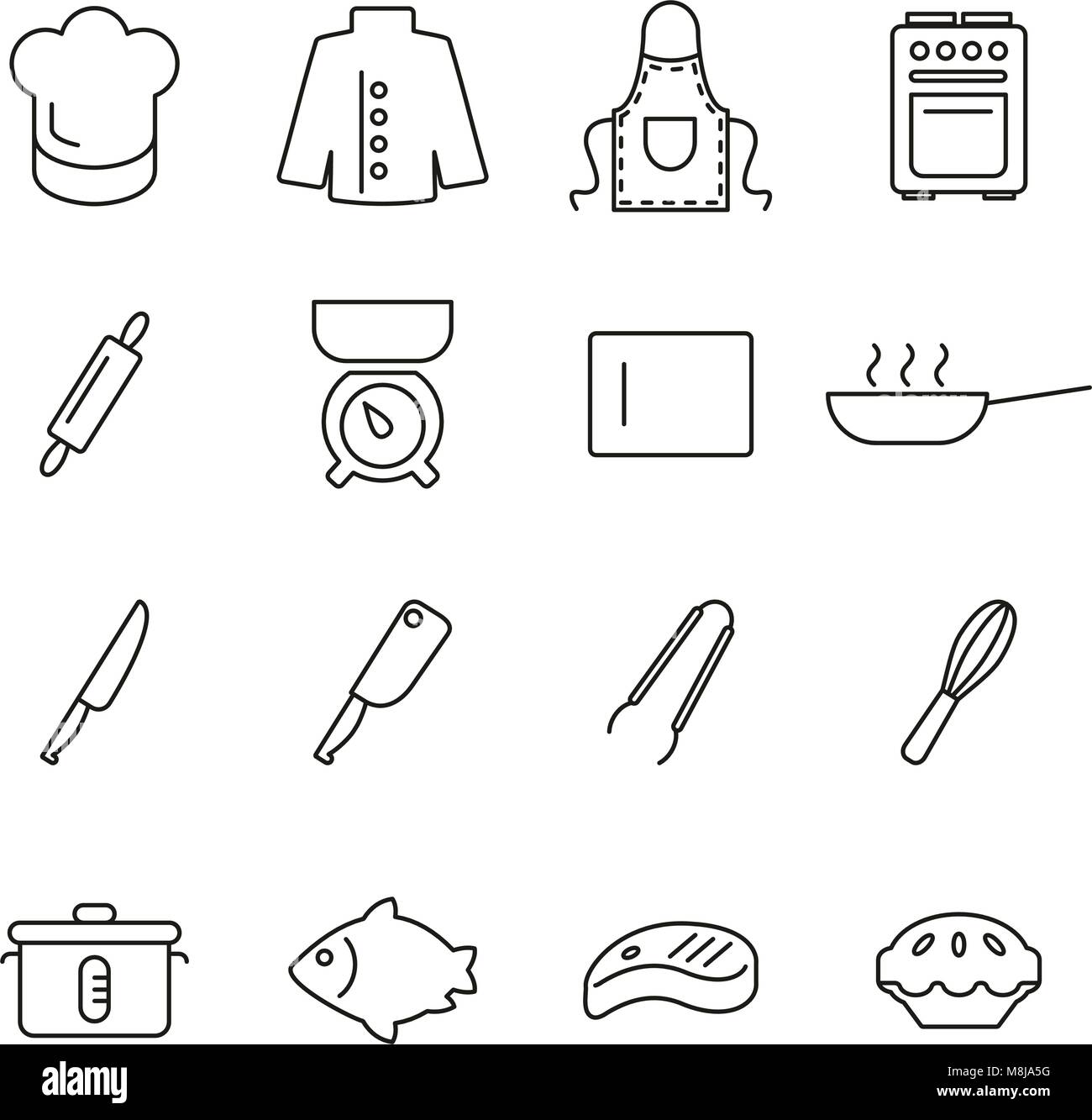 Cook tools icon outline Stock Vector Images - Alamy