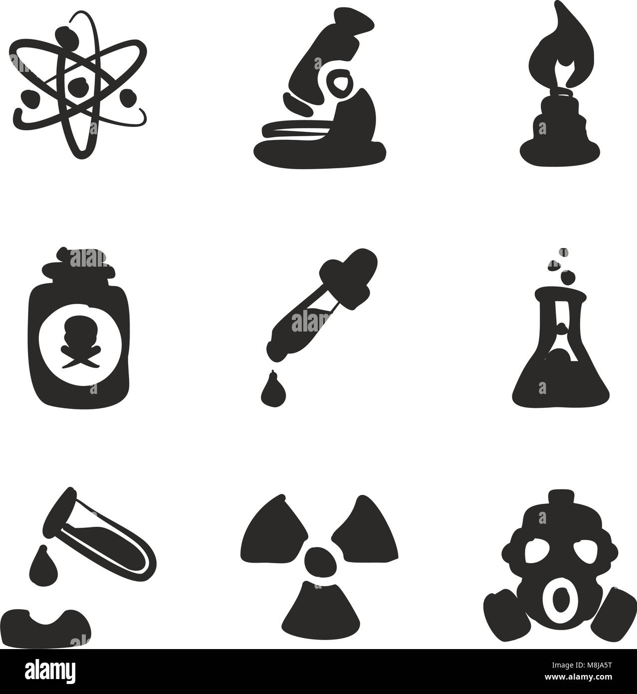 Chemistry Icons Freehand Fill Stock Vector Image & Art - Alamy