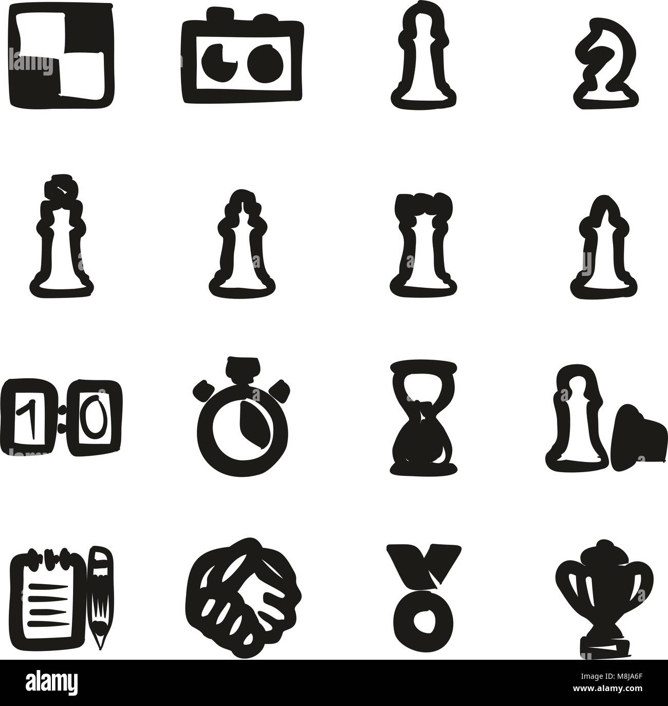 Chess Icons Freehand Fill Stock Vector Image & Art - Alamy