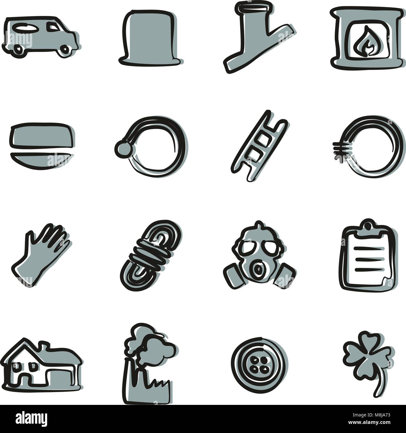 Chimney Sweeper Icons Freehand 2 Color Stock Vector Image & Art - Alamy