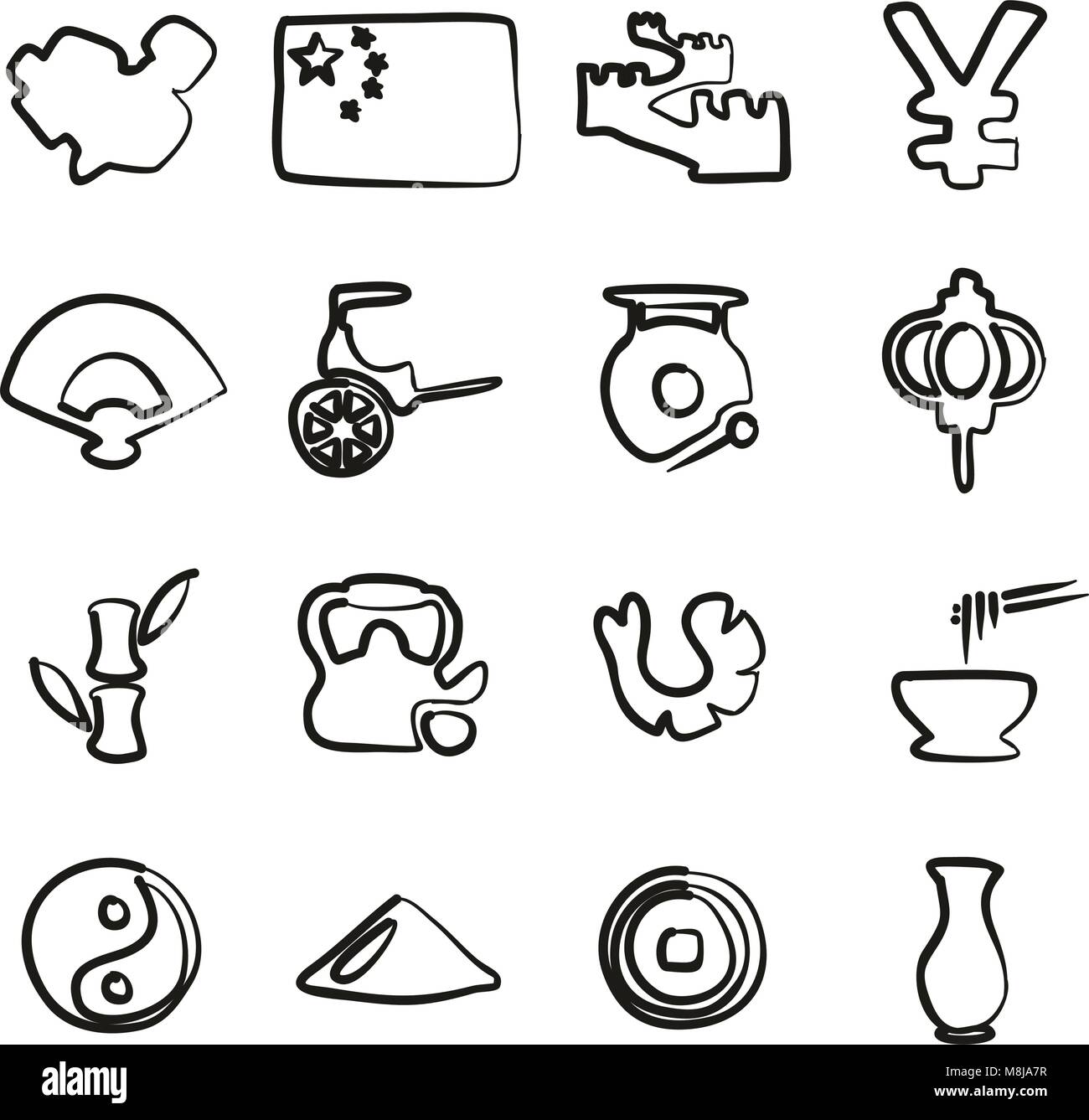 China Icons Freehand Stock Vector Image & Art - Alamy