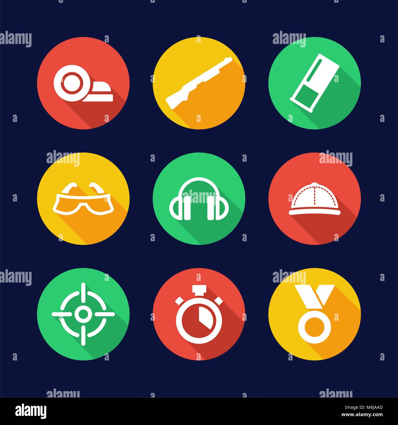 Clay Shooting Icons Flat Design Circle Stock Vector Image & Art - Alamy