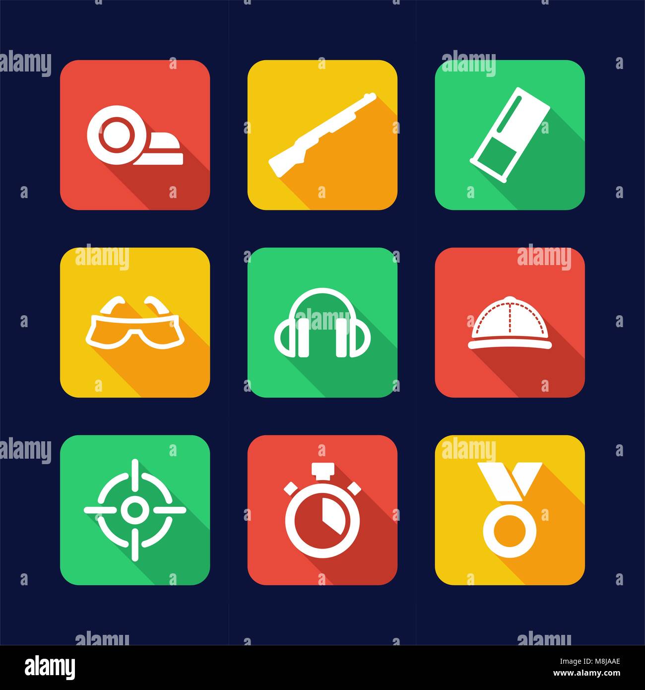 Clay Shooting Icons Flat Design Stock Vector Image & Art - Alamy