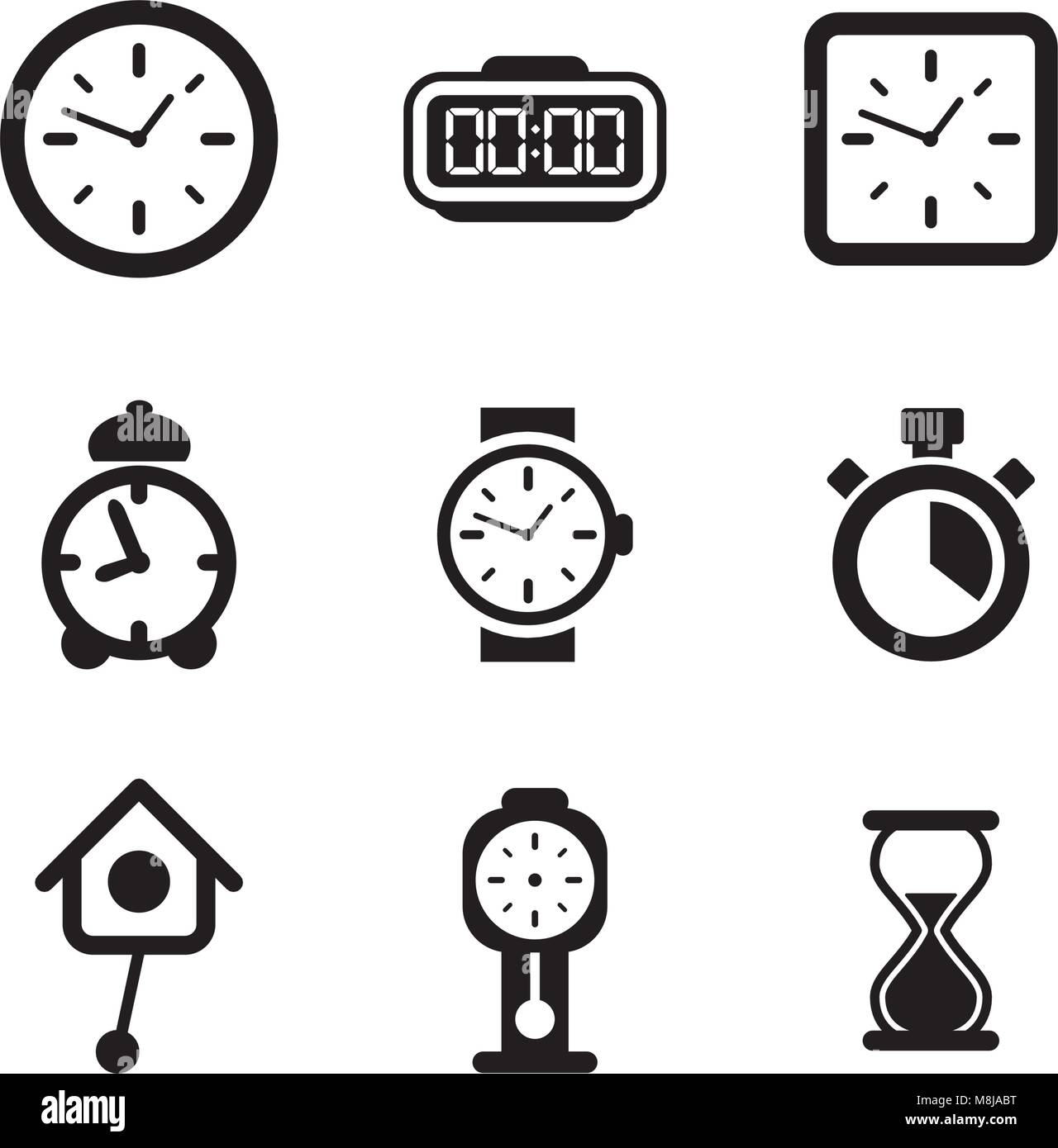 Clock Icons Set 1 Stock Vector Image & Art - Alamy