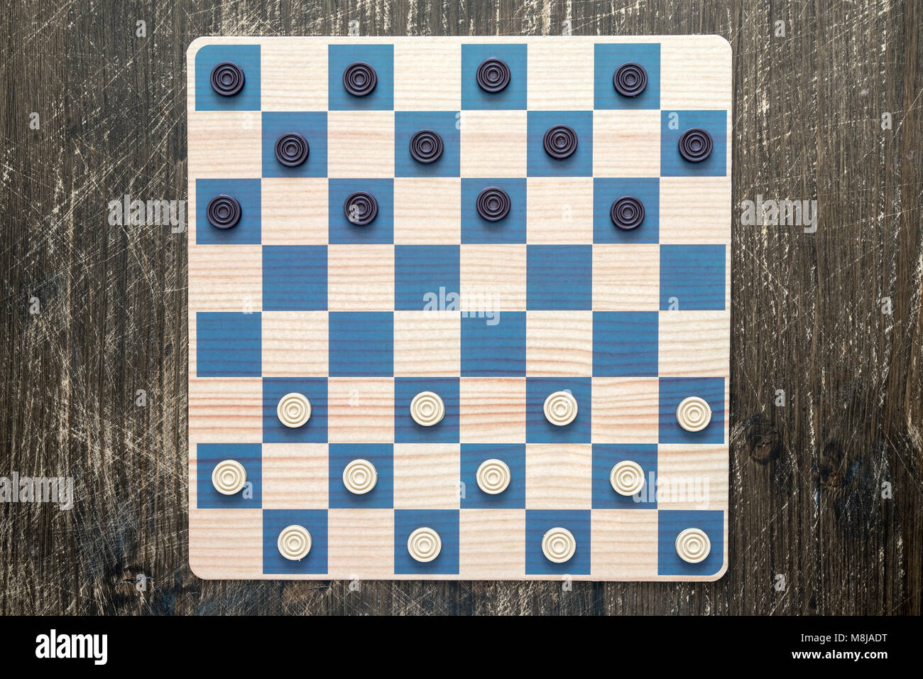 Checkers in checkerboard redy for playing. Game concept. Board game ...