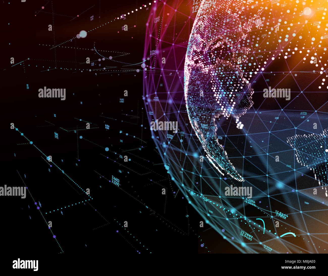 Global network map hi-res stock photography and images - Alamy