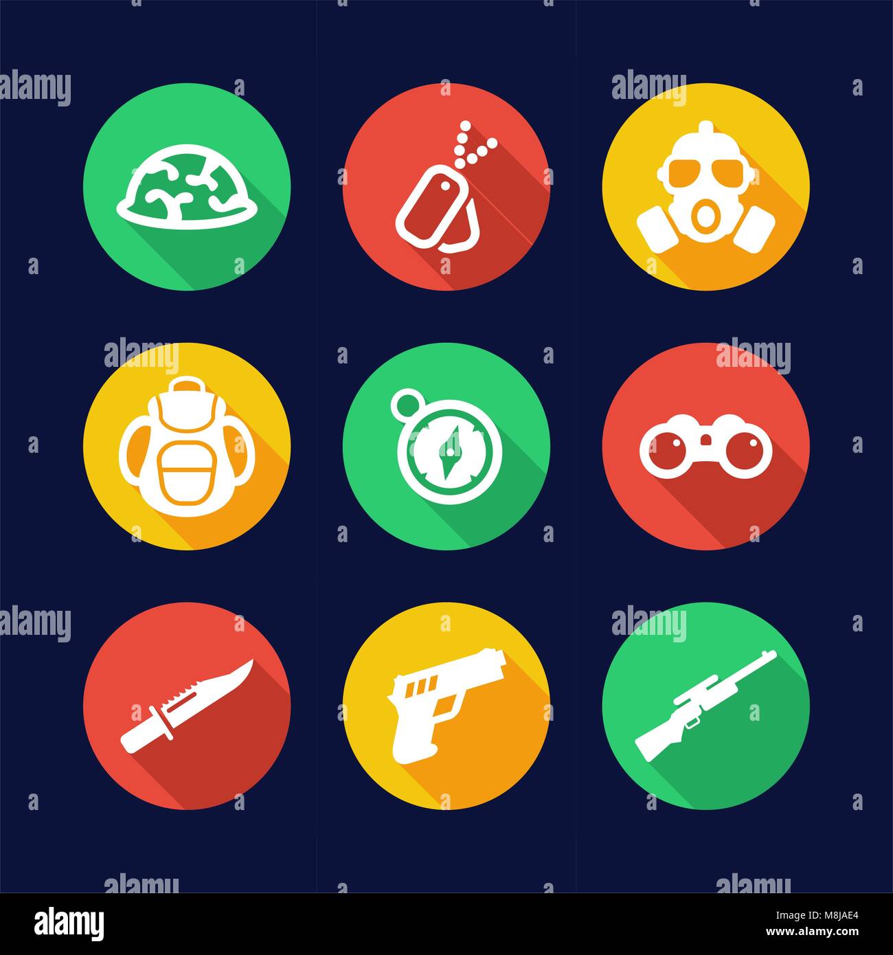 Commandos Icons Flat Design Circle Stock Vector Image & Art - Alamy