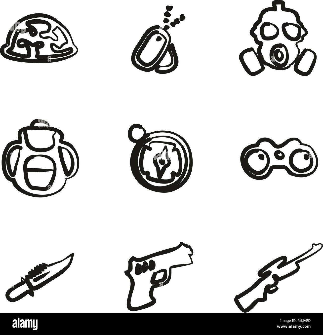 Commandos Icons Freehand Stock Vector Image & Art - Alamy