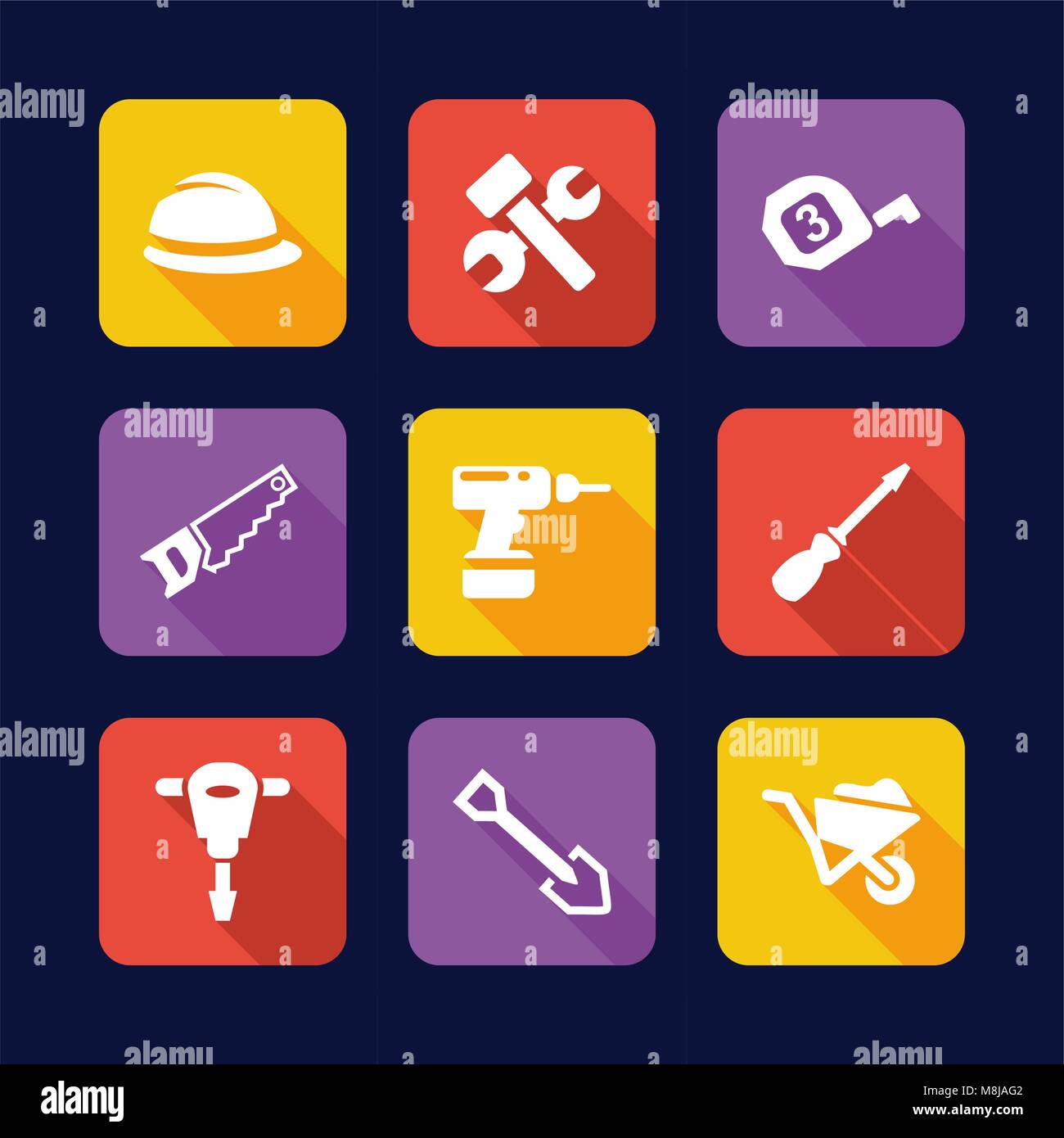 Construction Icons Flat Design Stock Vector Image & Art - Alamy