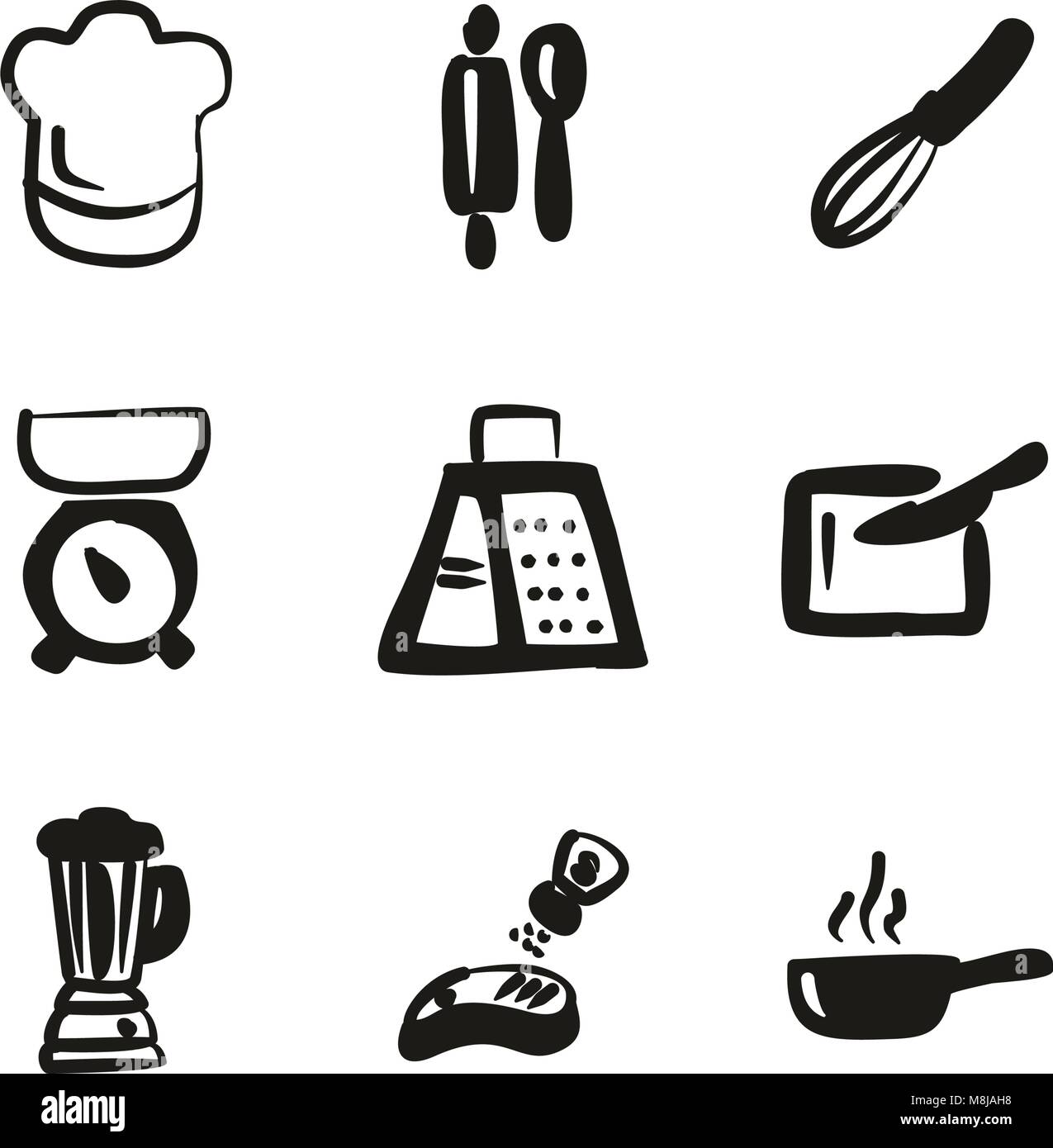Cooking Icons Freehand Fill Stock Vector Image & Art - Alamy