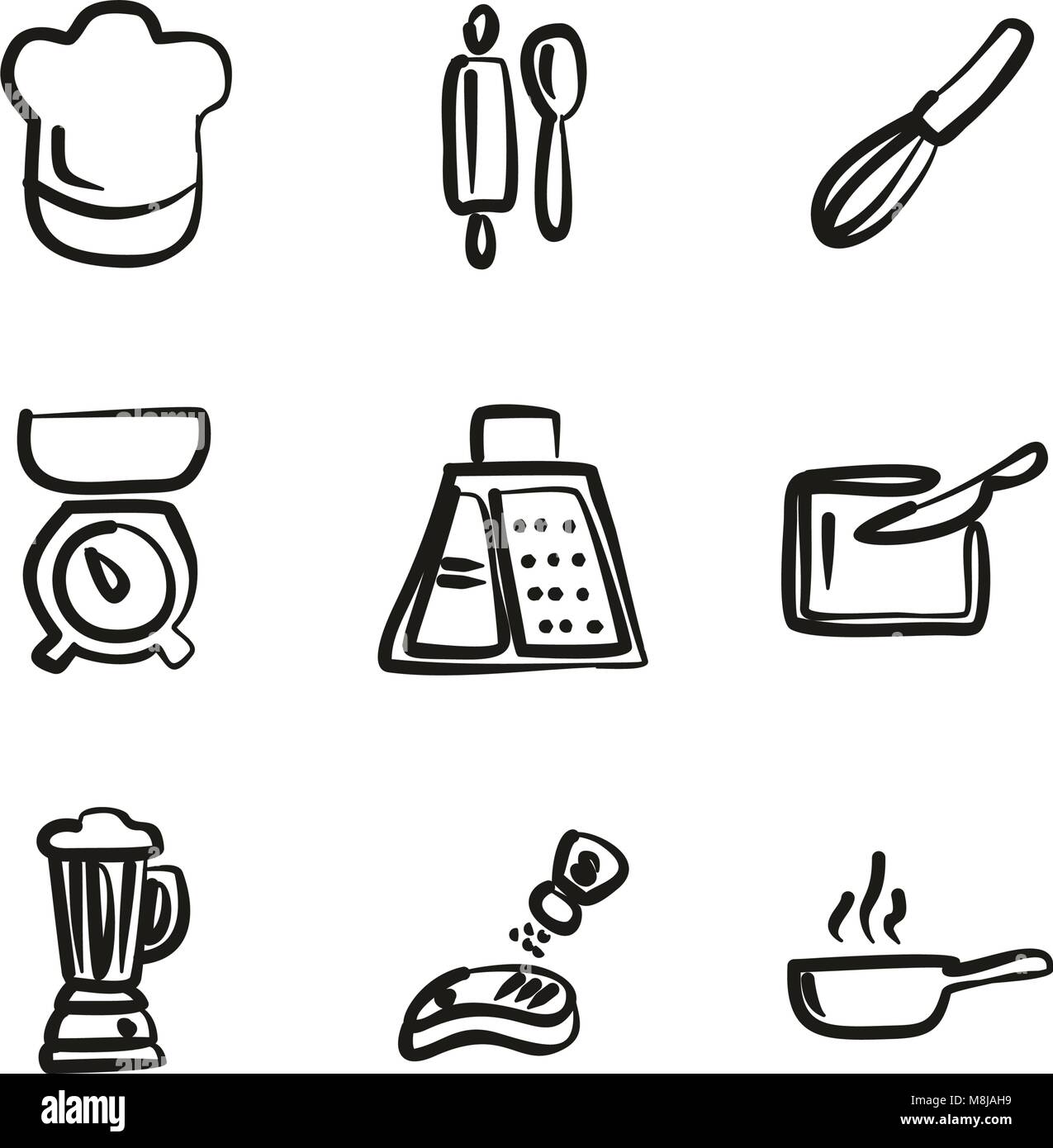 Cooking Icons Freehand Stock Vector Image & Art - Alamy