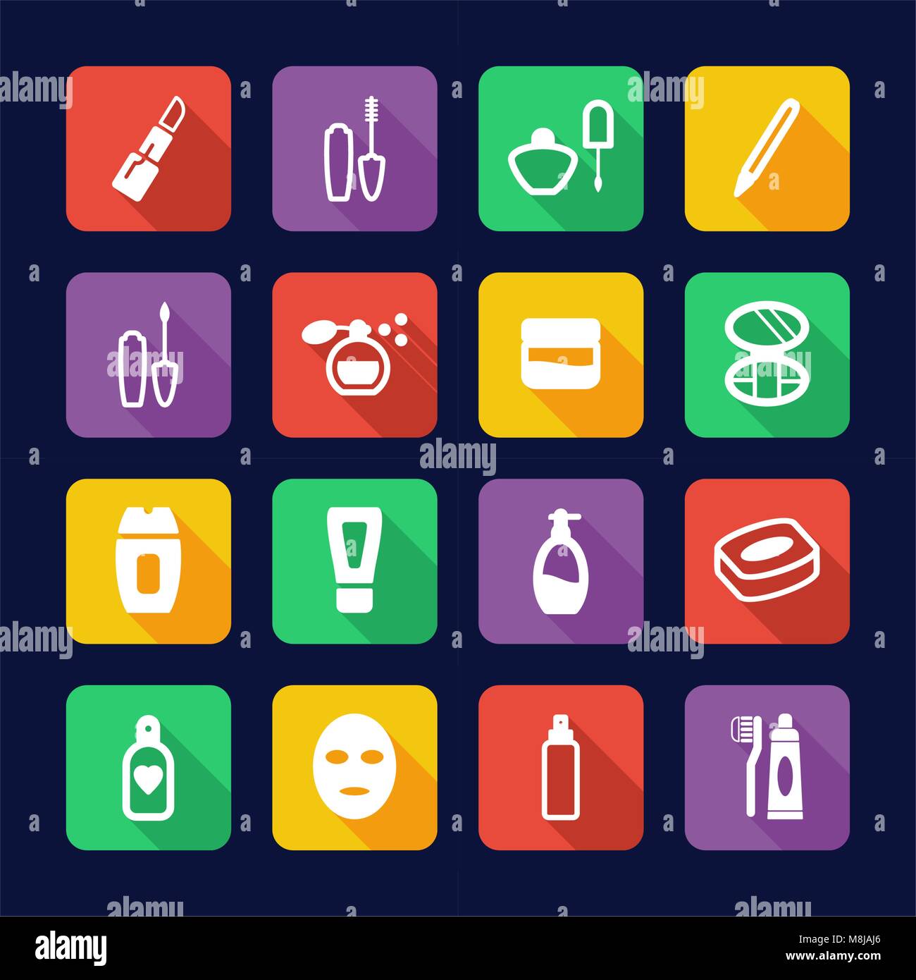 Cosmetics Icons Flat Design Stock Vector Image & Art - Alamy