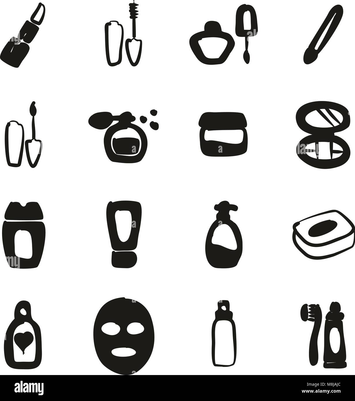 Cosmetics Icons Freehand Fill Stock Vector Image & Art - Alamy