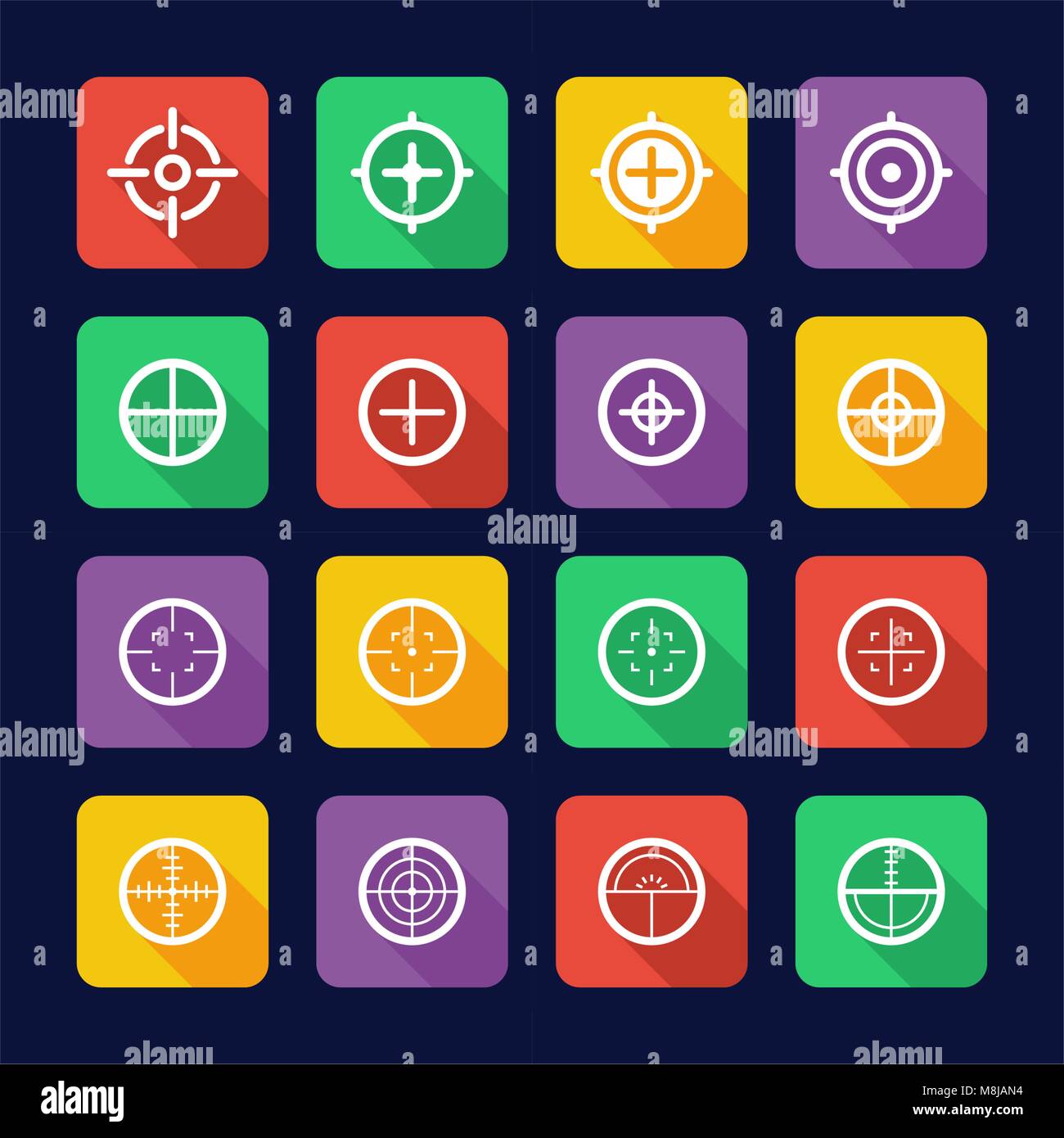Crosshair Icons Flat Design Stock Vector Image & Art - Alamy
