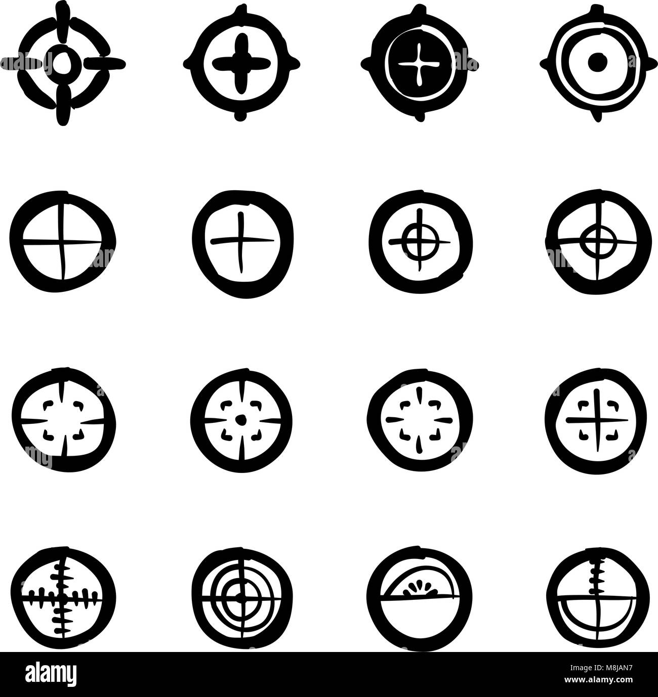 Crosshair Icons Freehand Fill Stock Vector Image & Art - Alamy Crosshair Icons Freehand Fill Stock Vector Image & Art - Alamy