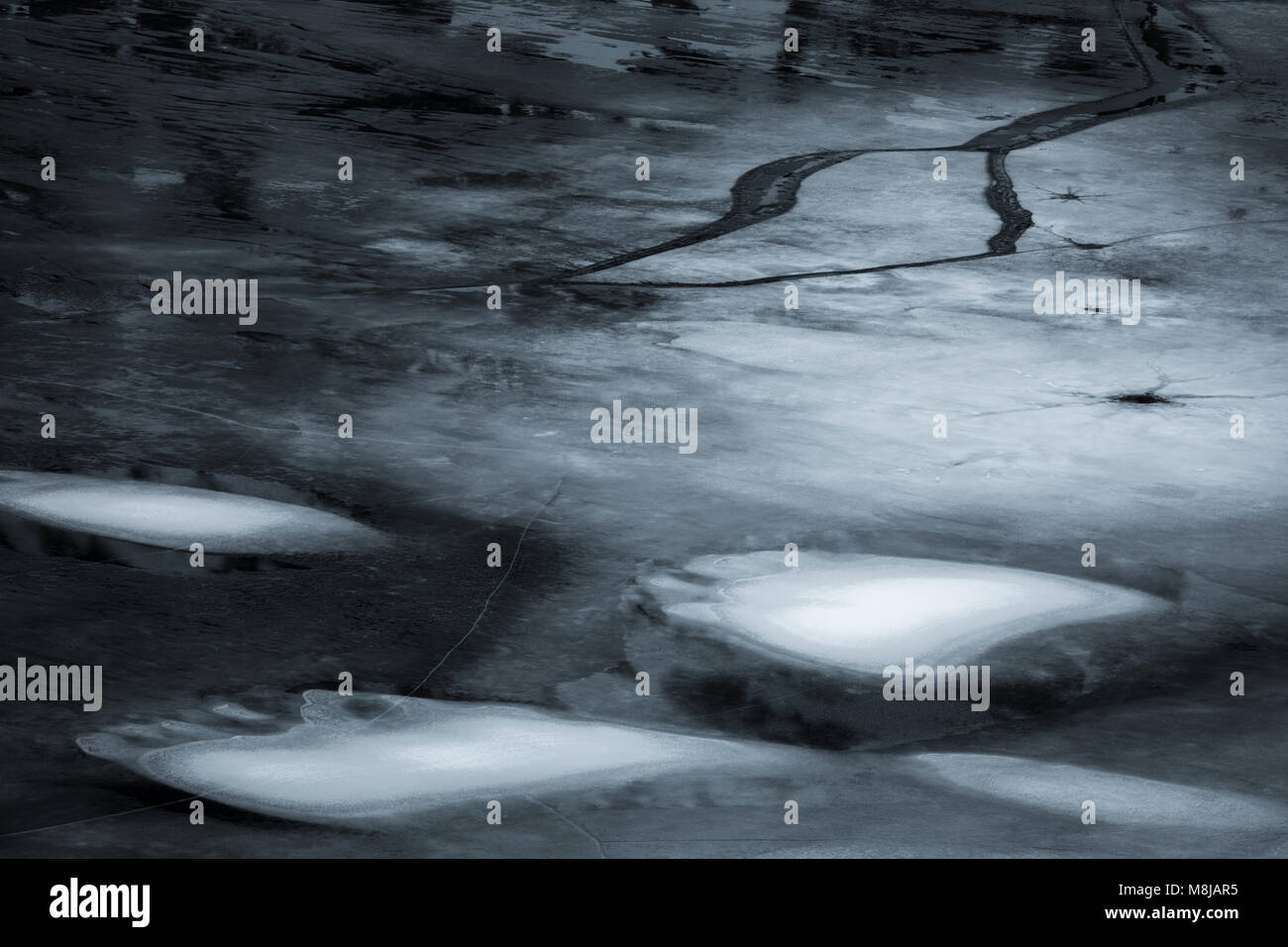 Ice Details, Frozen Lake, Storvatnet, Nusfjord, Lofoten, Norway Stock ...
