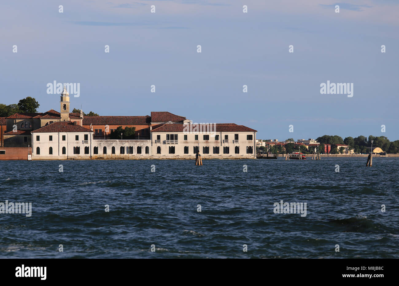 Venice Italy Buildings of the Benedictines in San Servolo Island in the ...