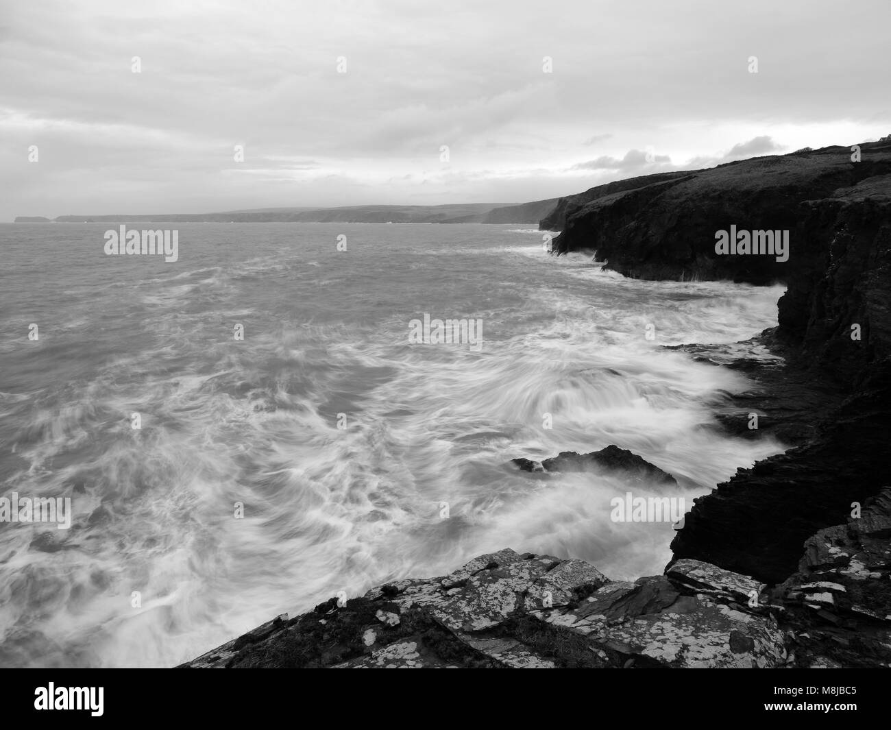 Dramatic coastline and headland at Port Issac Cornwall Stock Photo - Alamy