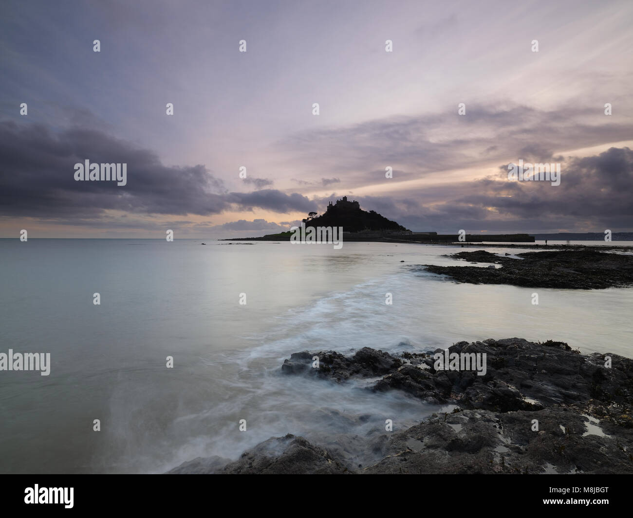 St.Michaels Mount Dawn to Dusk Stock Photo - Alamy