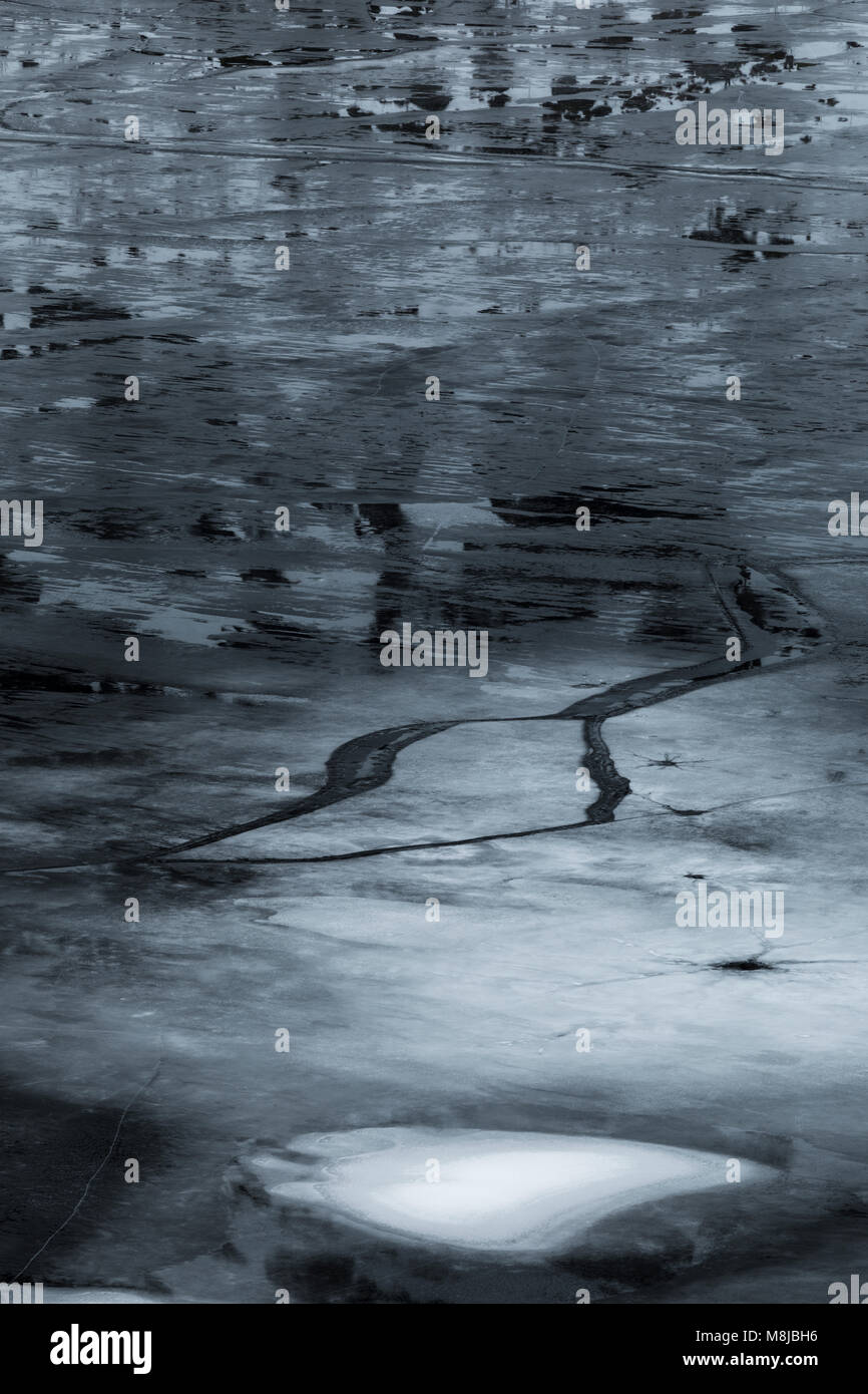 Ice Details, Frozen Lake, Storvatnet, Nusfjord, Lofoten, Norway Stock ...