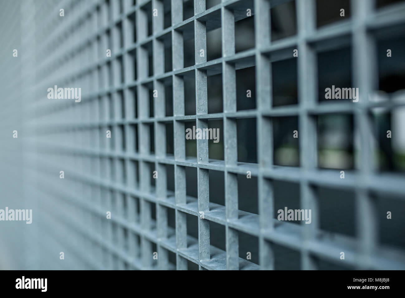 Metal gray lattice with small square cells grid stock background with ...