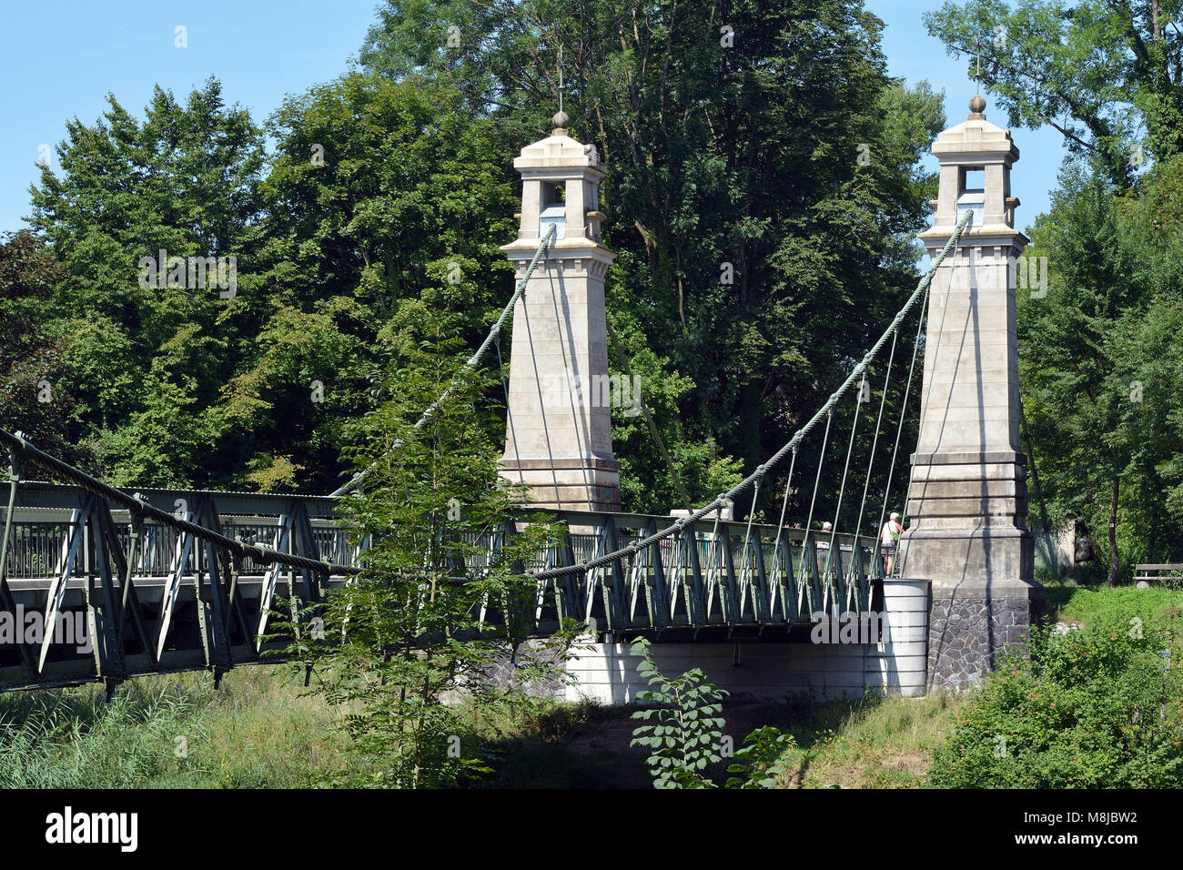 Suspension bridge of Langenargen near Lake Constance - Germany Stock ...