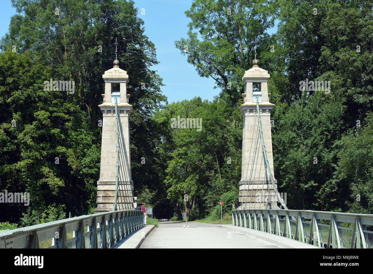 Suspension bridge of Langenargen near Lake Constance - Germany Stock ...