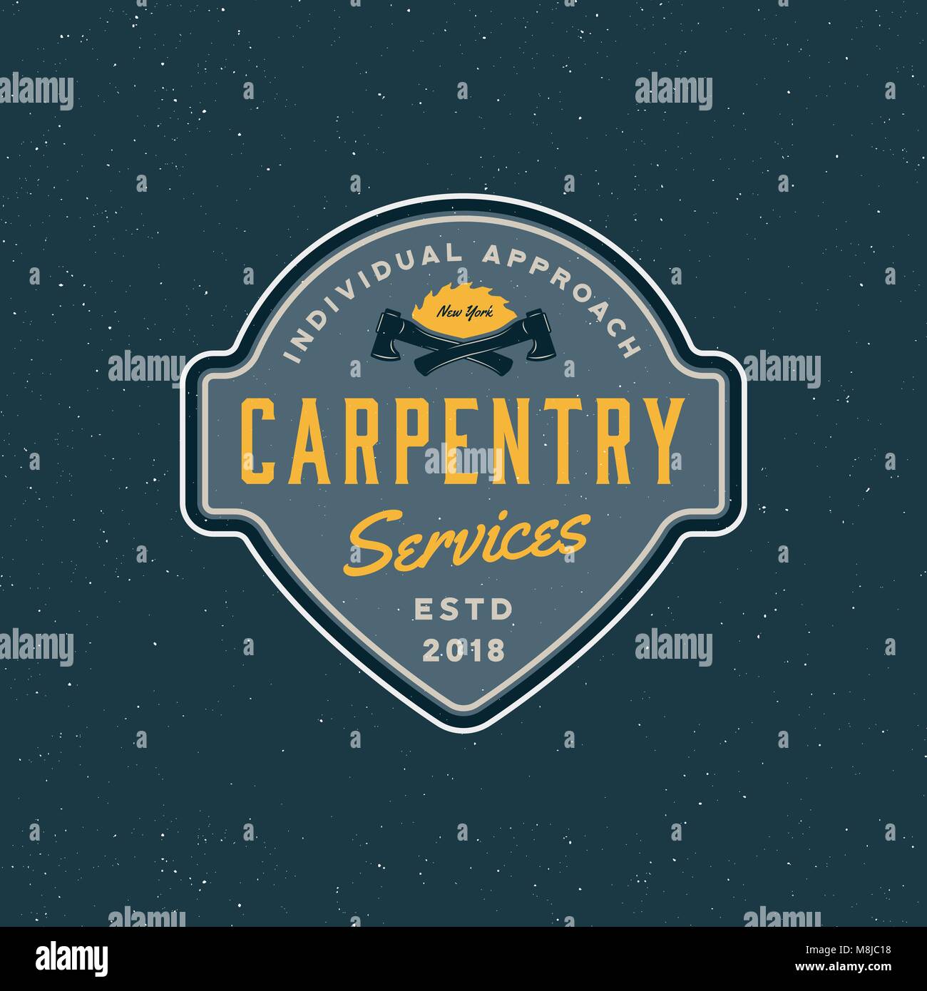 vintage carpentry logo. retro styled wood works emblem. vector ...