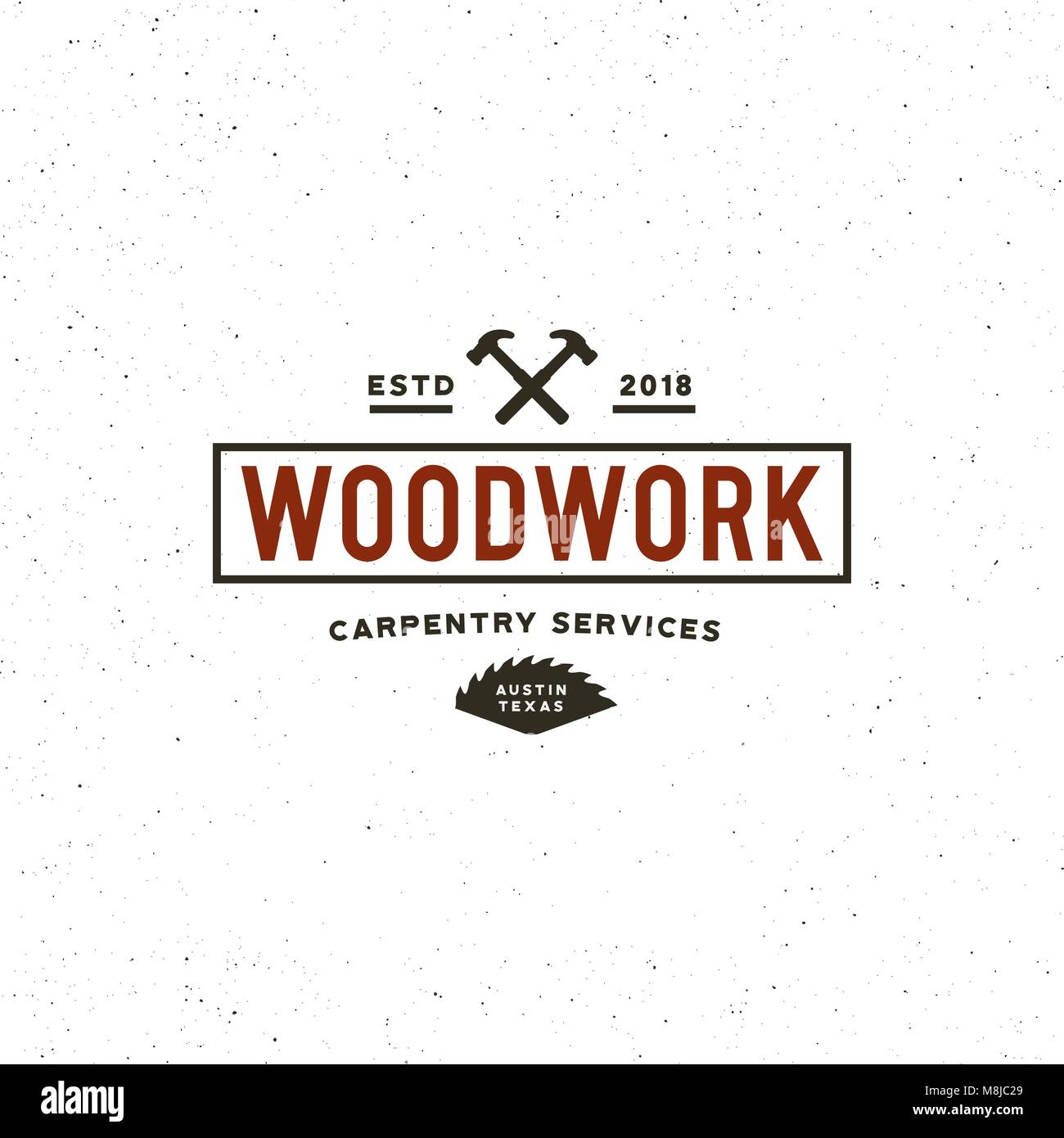 vintage carpentry logo. retro styled wood works emblem. vector ...