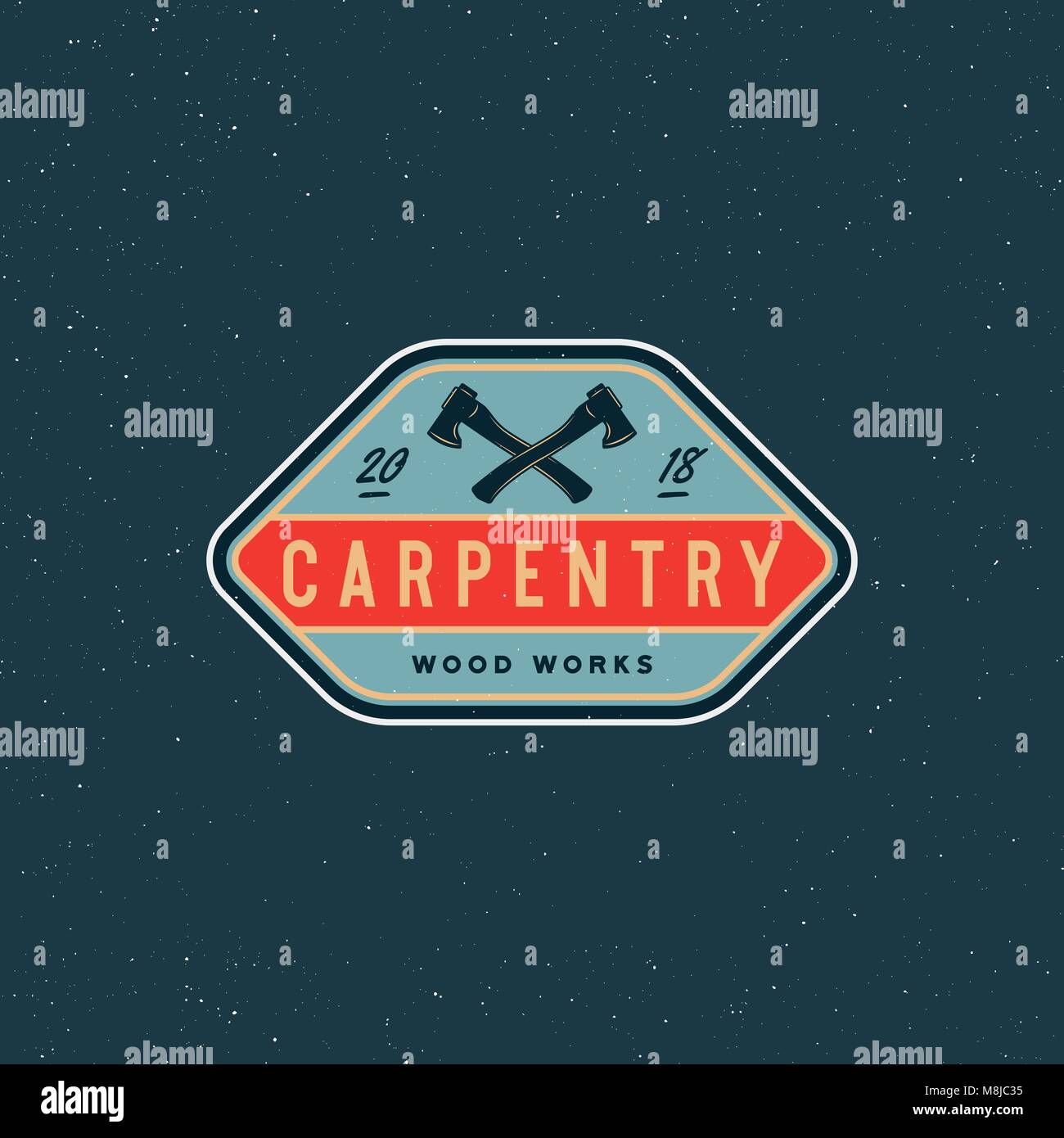 vintage carpentry logo. retro styled wood works emblem. vector ...