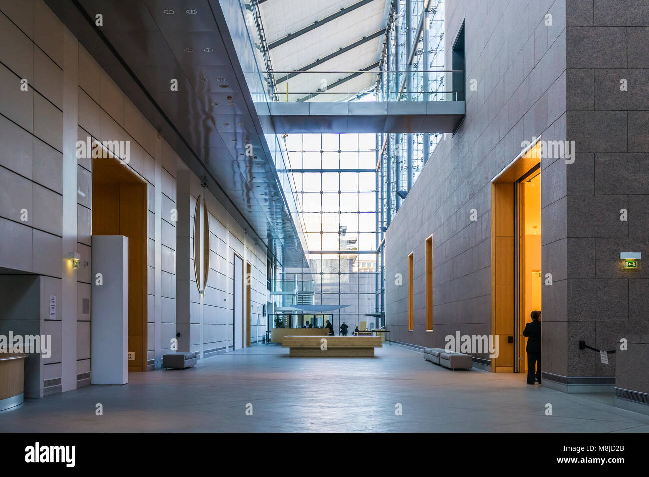 Interior view of the hall of the Museum of Modern Art of Strasbourg ...