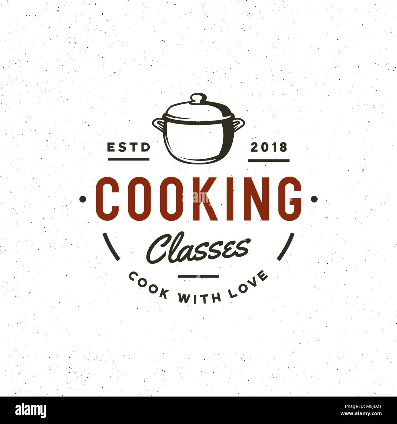 vintage cooking classes logo. retro styled culinary school emblem ...