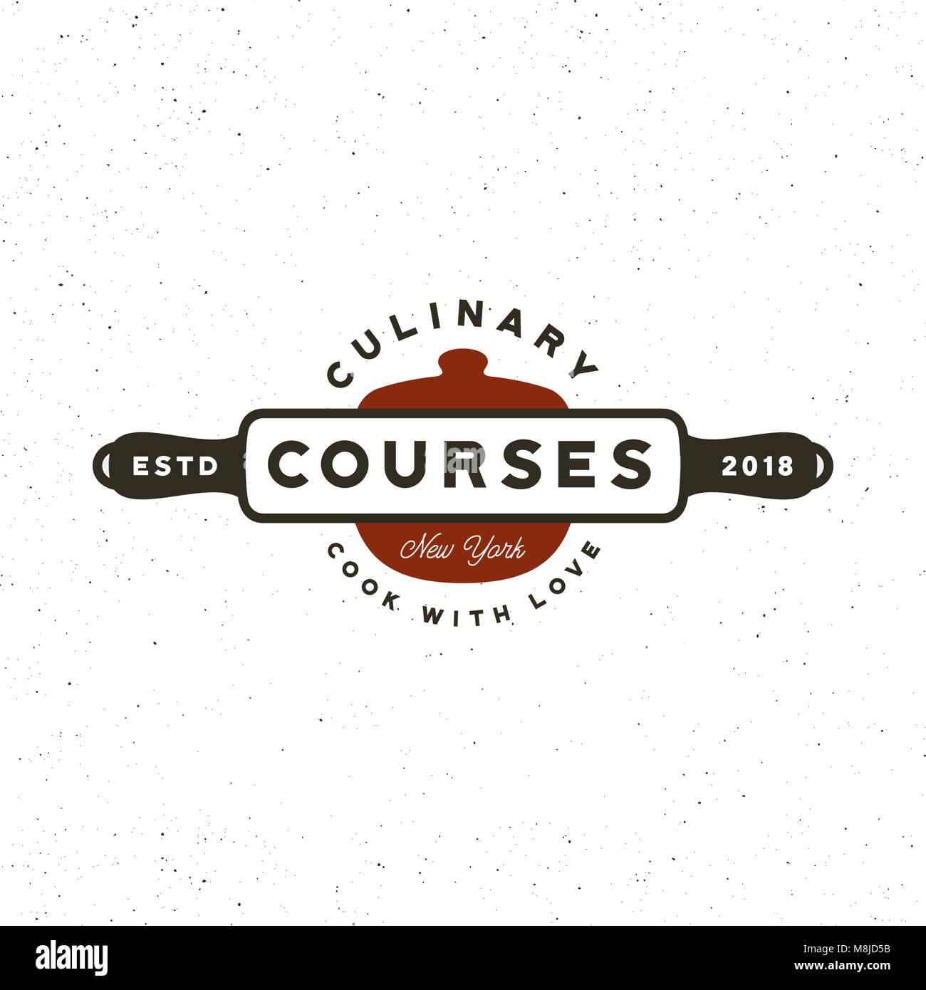 vintage cooking classes logo. retro styled culinary school emblem ...