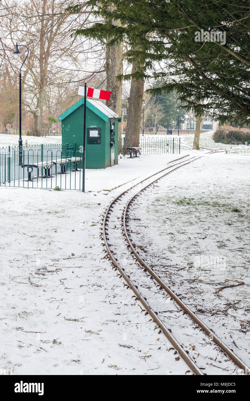 Snow at Hotham Park, Bognor Regis, West Sussex Stock Photo - Alamy
